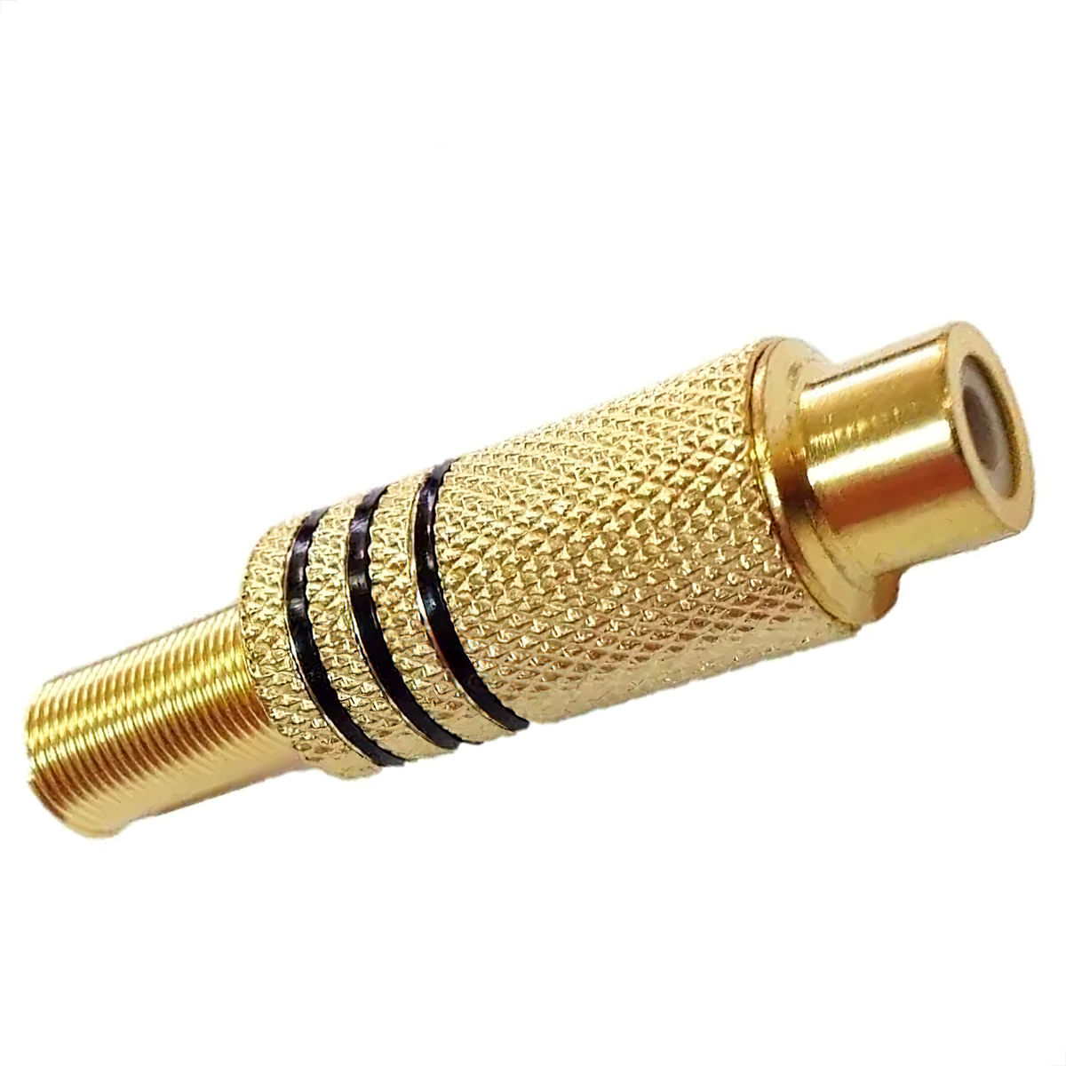 Plug Jack RCA Fêmea 6mm Dourado em promoção - Cirilo Cabos